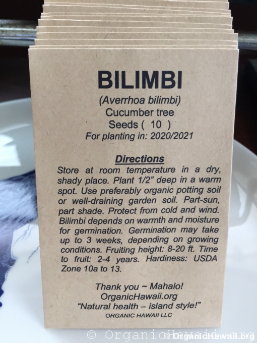 Bilimbi seeds (Cucumber tree) [RARE] | Organic Hawaii